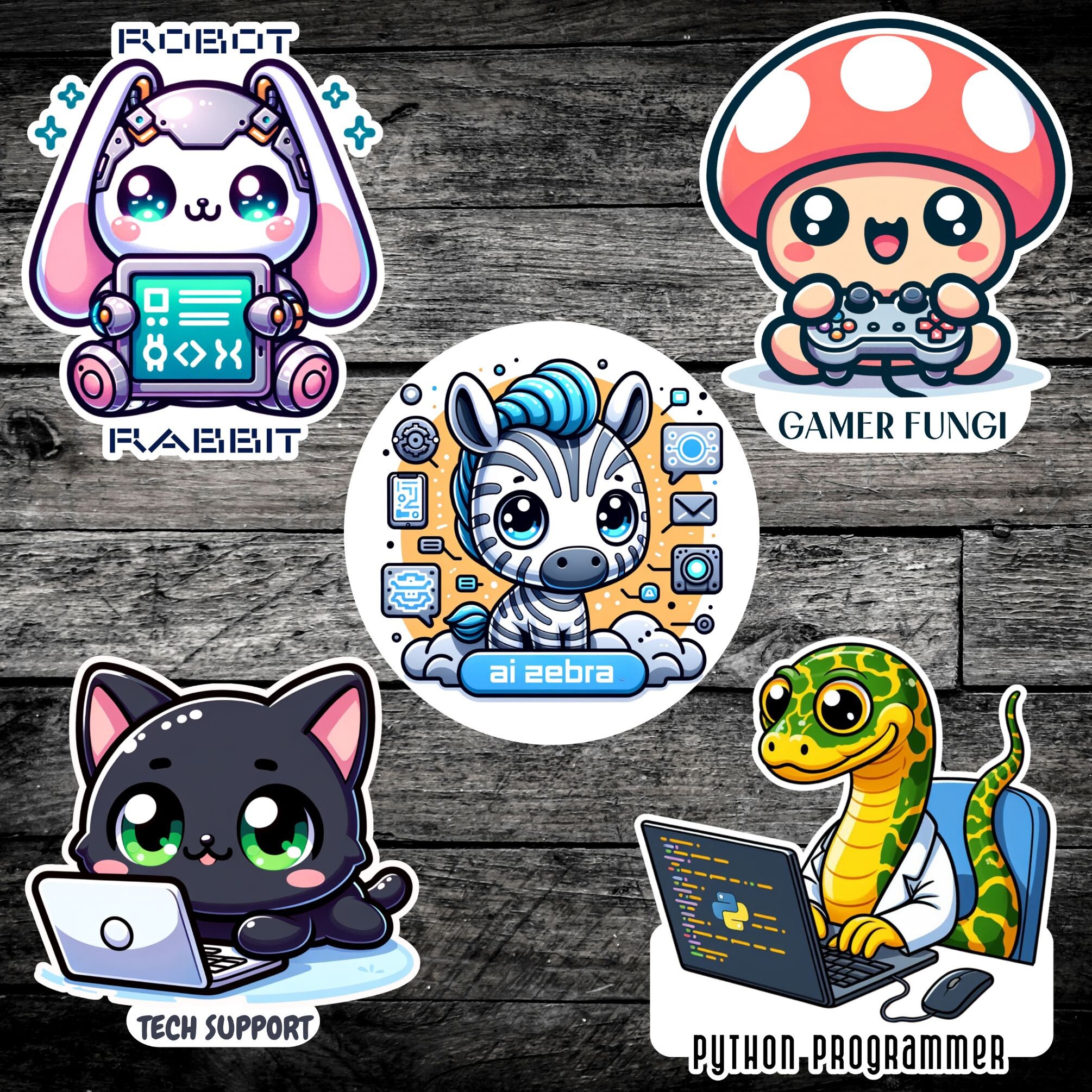 Kawaii Tech Sticker Set Printable Cute IT Digital PNG Sticker Pack for ...
