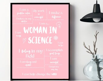 Women in Science Printable Wall Art Daily Affirmations Poster Women in ...