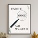 Printable Motivational Quote Wall Art Find the Good and Magnify It ...