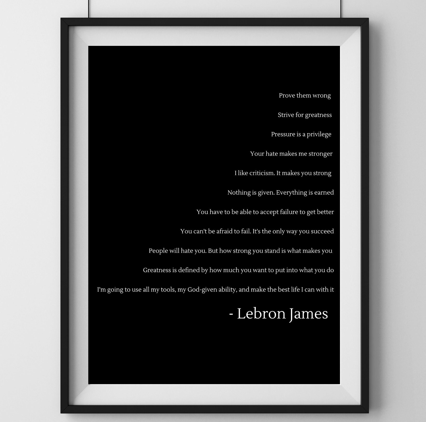 Lebron James Quotes | Digital Printable Wall Art | Inspirational Quotes ...