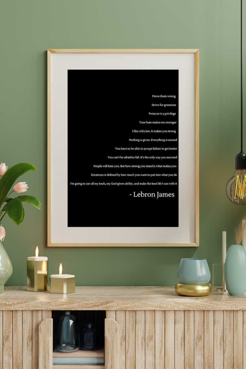 Lebron James Quotes | Digital Printable Wall Art | Inspirational Quotes ...