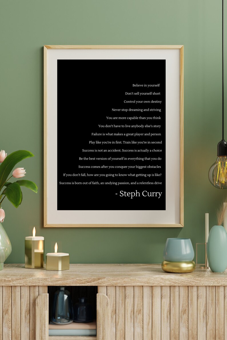 Steph Curry Quotes | Digital Printable Wall Art | Inspirational Quotes ...