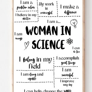 Women in Science Printable Wall Art Daily Affirmations Poster Women in ...
