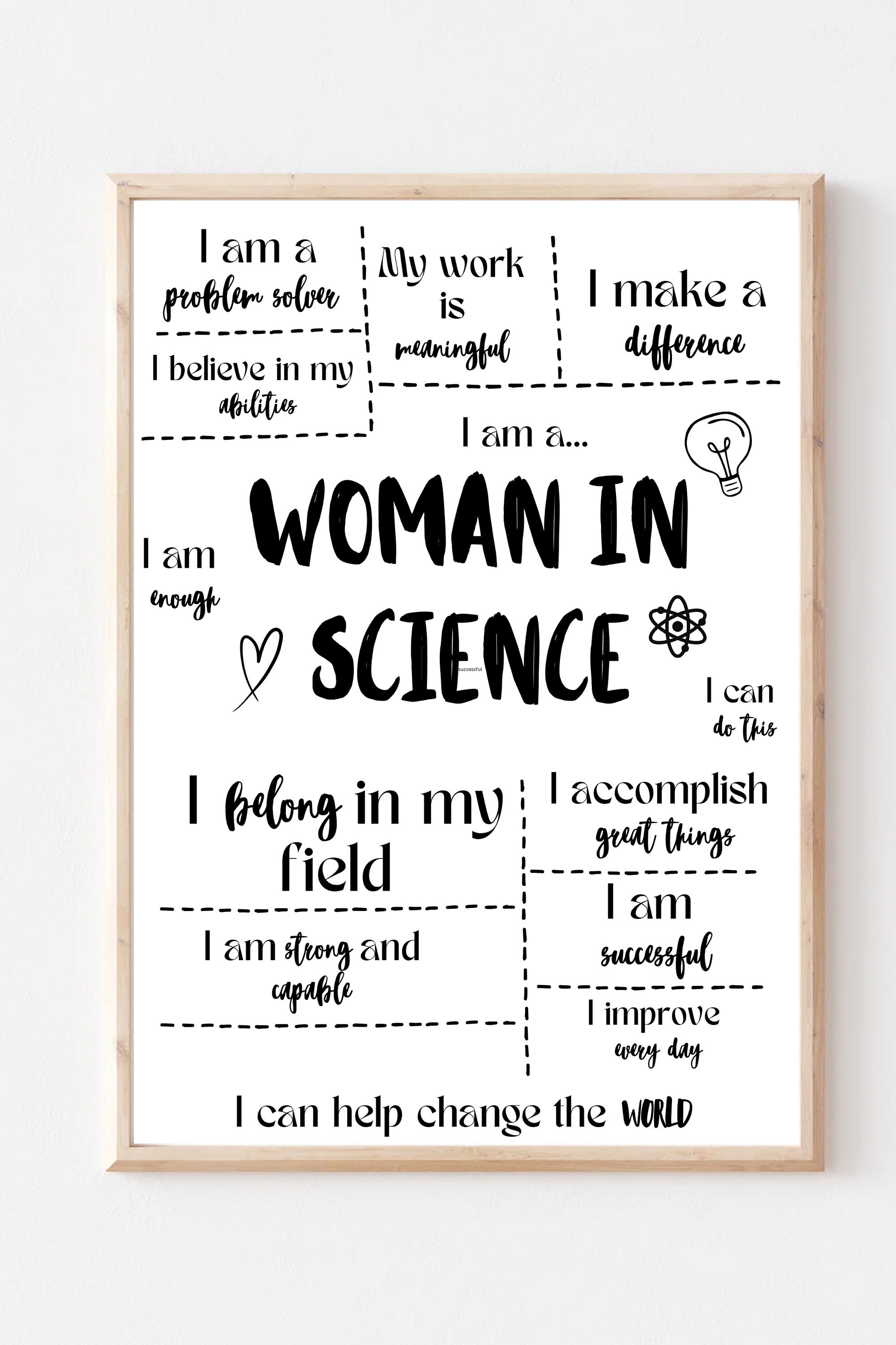 Women in Science Printable Wall Art Daily Affirmations Poster Women in ...