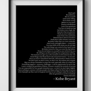 Kobe Bryant Quotes | Digital Printable Wall Art | Inspirational Quotes ...