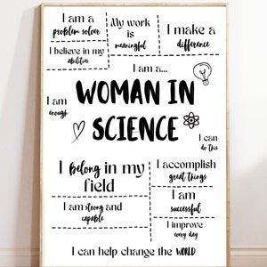 Women in Science Printable Wall Art Daily Affirmations Poster Women in ...