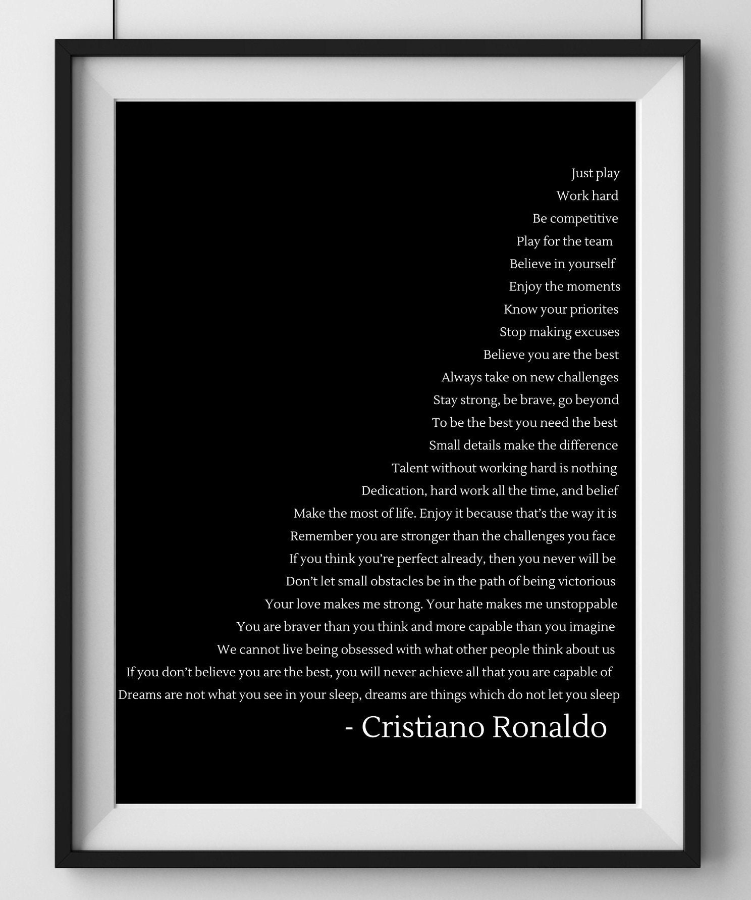 Cristiano Ronaldo Quotes | Digital Printable Wall Art | Inspirational ...