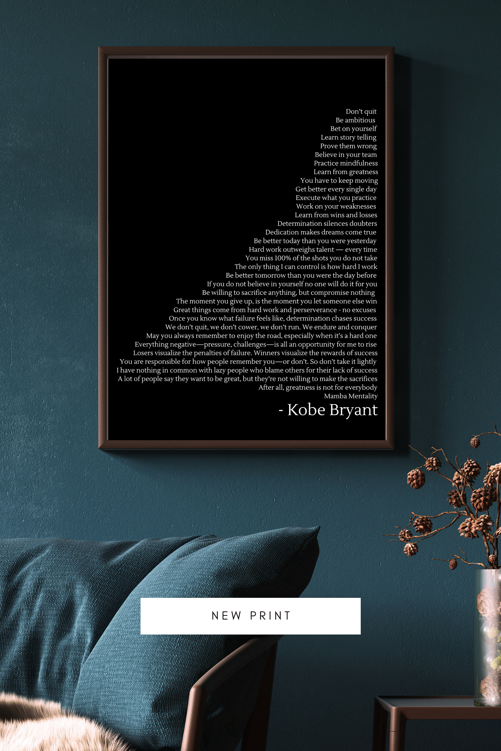 Kobe Bryant Quotes | Digital Printable Wall Art | Inspirational Quotes ...