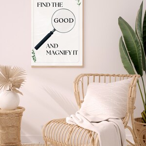 Printable Motivational Quote Wall Art Find the Good and Magnify It ...