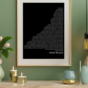 Kobe Bryant Quotes | Digital Printable Wall Art | Inspirational Quotes ...