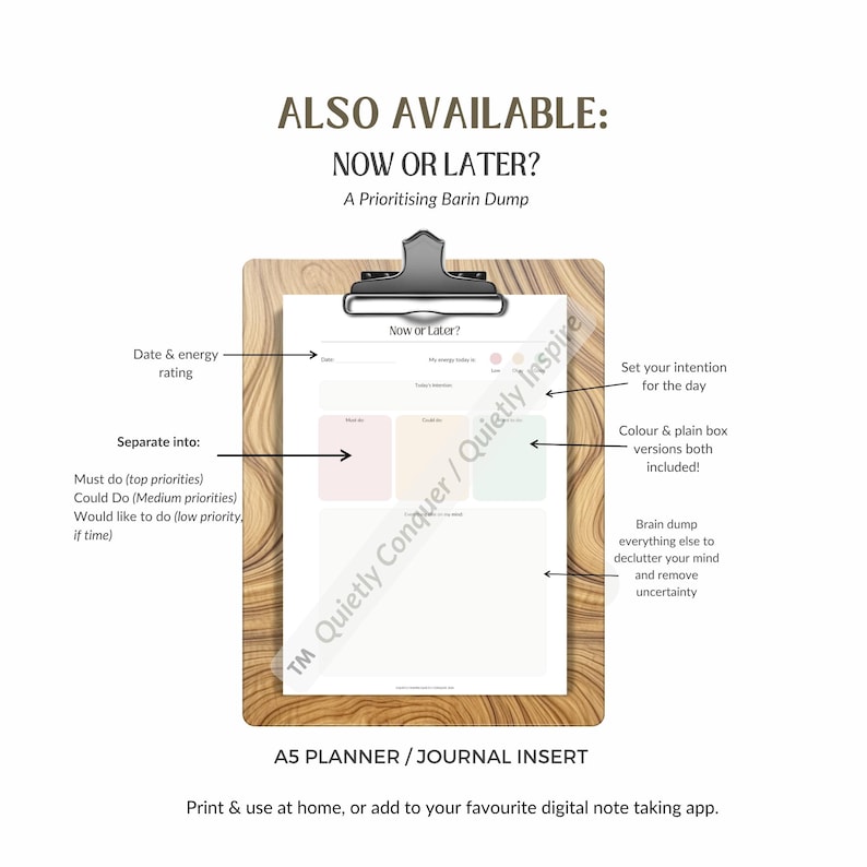 Focus Sessions Planner | Printable Time Blocking Insert (A5 Digital ...