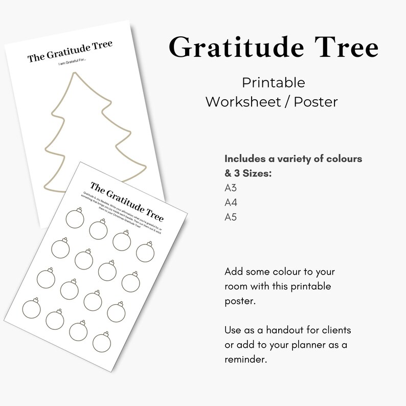 Gratitude Tree: Printable Gratitude Leaves for Tree. Counselling Tools ...