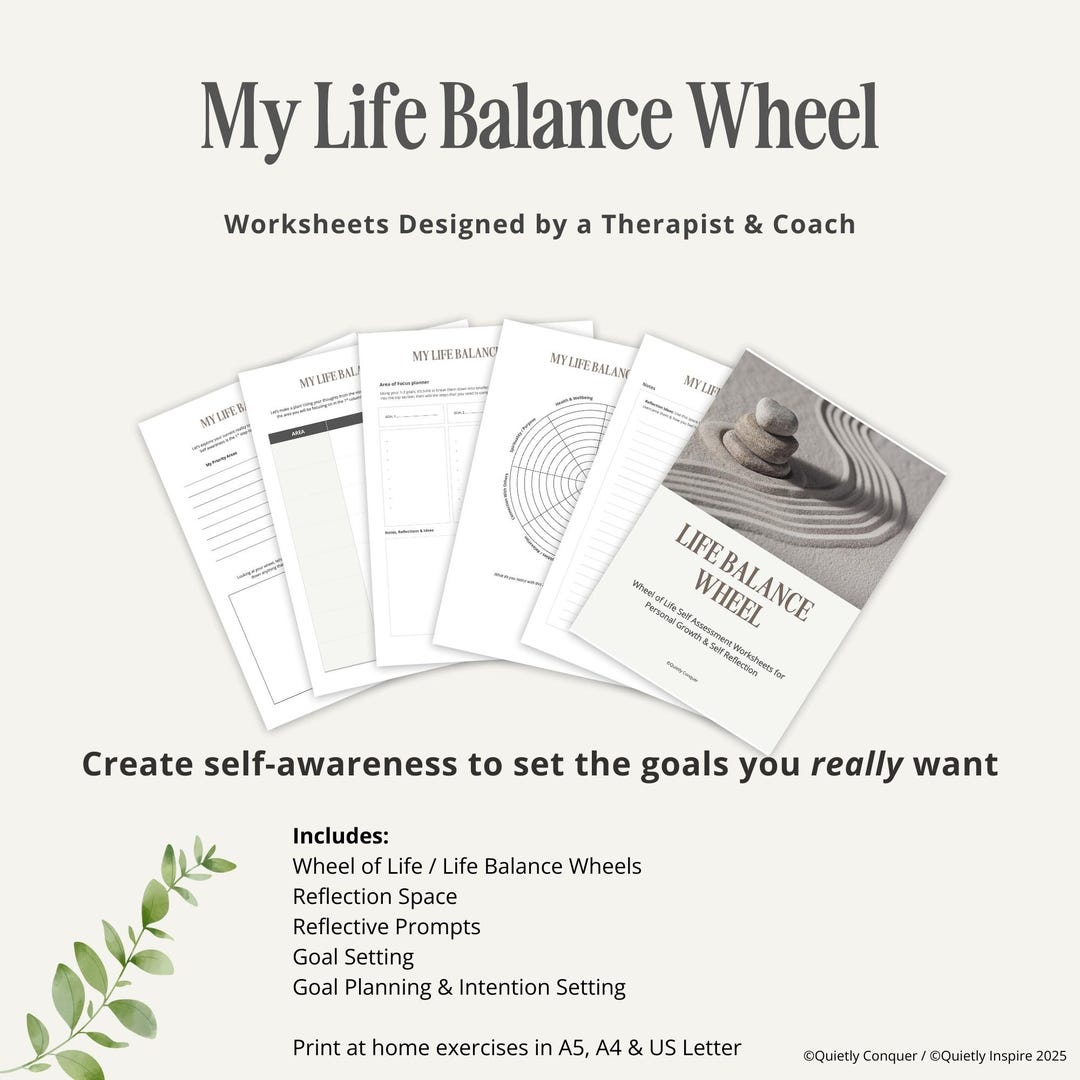 Wheel of Life Printable, Life Balance Wheel, Printable Worksheet ...