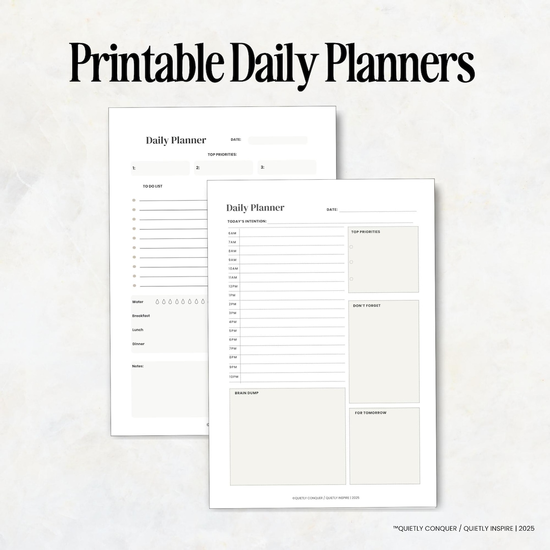 Minimalist Daily Planner Printable: A5/a4/letter Sizes (digital ...