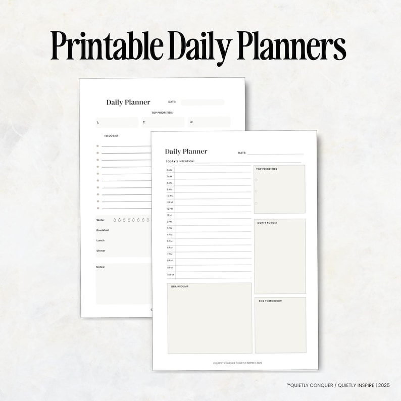 Minimalist Daily Planner Printable: A5/a4/letter Sizes (digital ...
