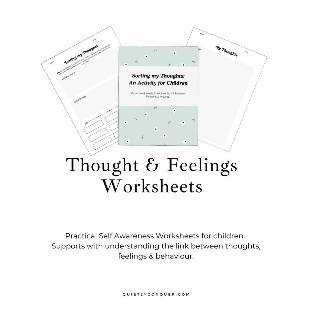 Thoughts & Feelings Worksheet. Practical Worksheets for Children ...