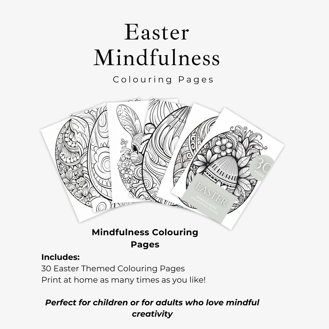 Easter Mindfulness Colouring Pages Printable, Adult Mindful Coloring ...