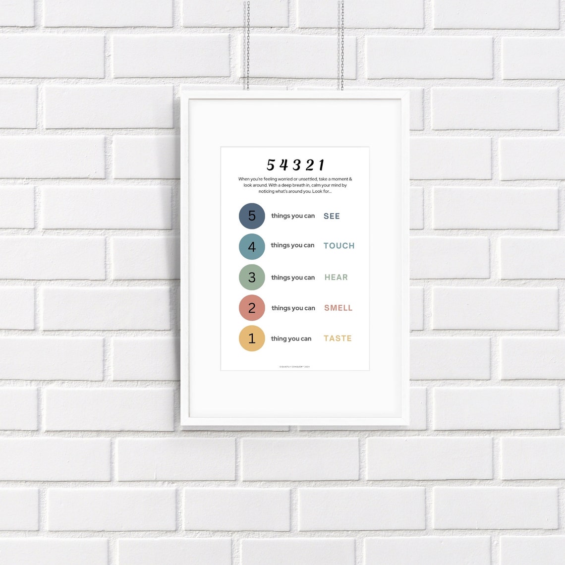 54321 Grounding Technique Poster: Mental Health CBT Tool (digital Print ...