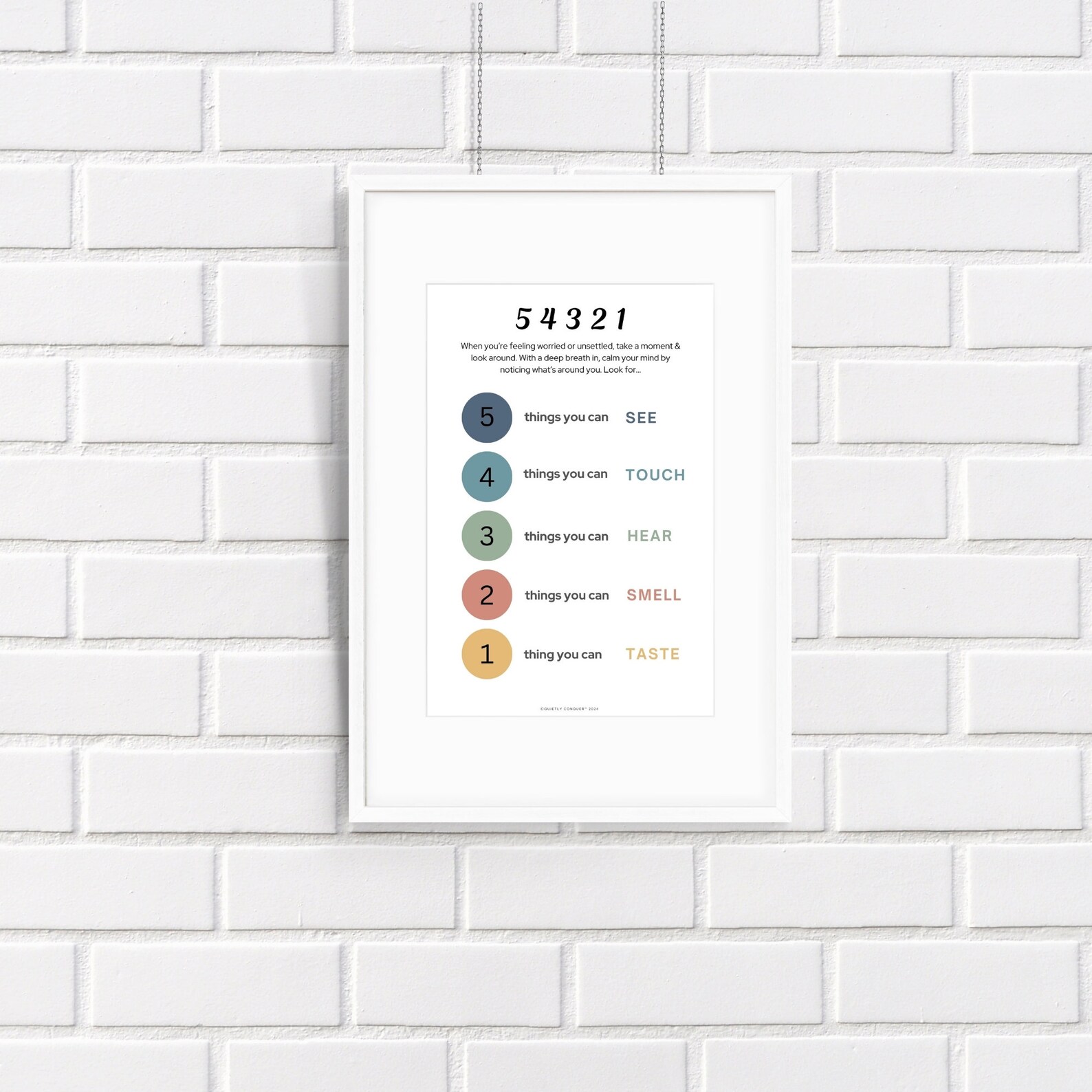 54321 Grounding Technique Poster: Mental Health CBT Tool (digital Print ...