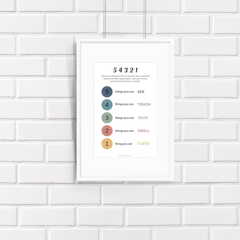 5,4,3,2,1 Poster | Grounding Technique | Counselling Tools | Therapy ...