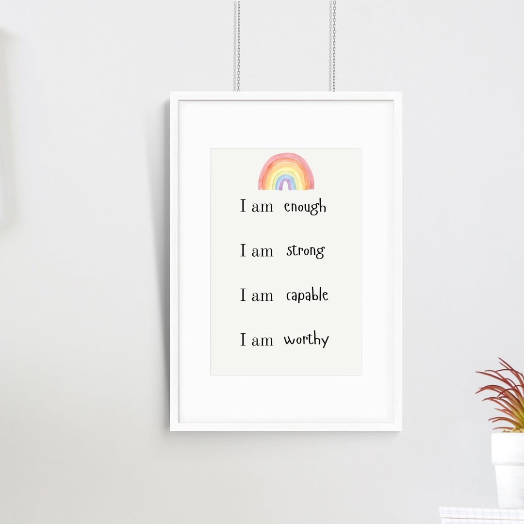 Positive Affirmation Poster, Therapy Poster, Therapy Room Poster, Calm ...