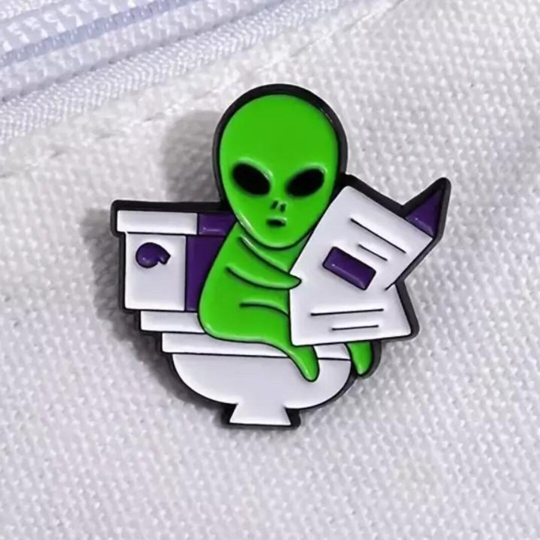 Funny Alien Pooping Pin Hilarious and Quirky Enamel Pin for Humor ...
