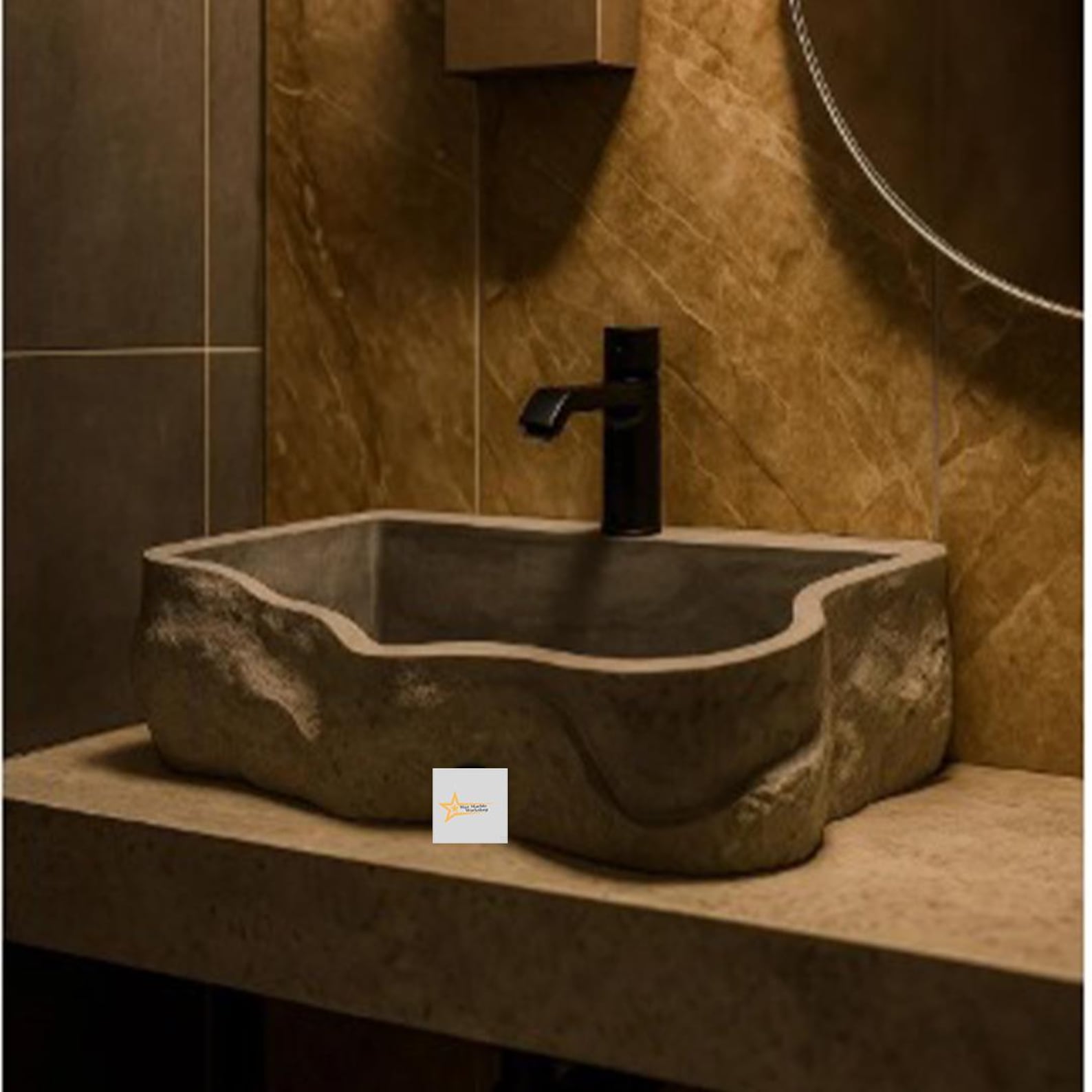 Handmade Basalt Stone Sink – Natural Stone Bathroom Design - Etsy