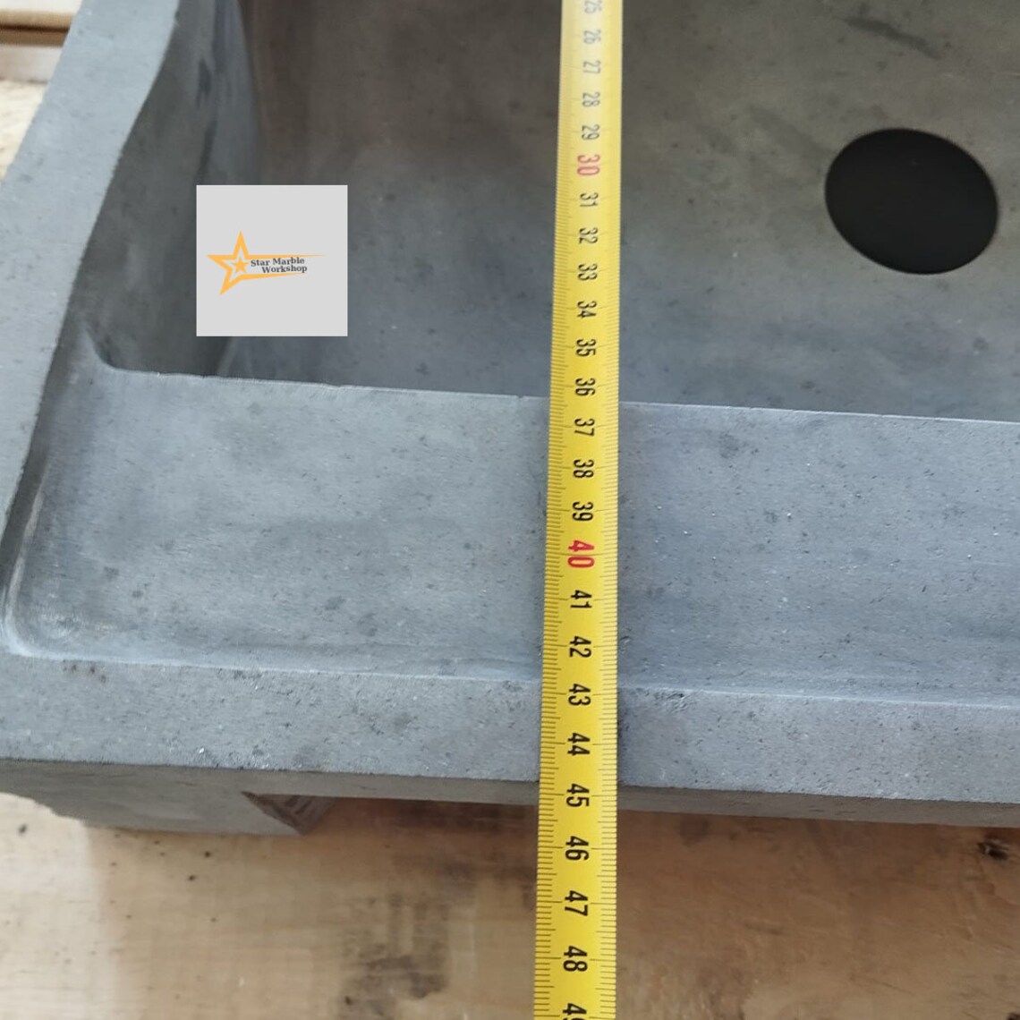 Basalt Black Stone Sink With Faucet Hole 100% Natural Stone Handmade ...