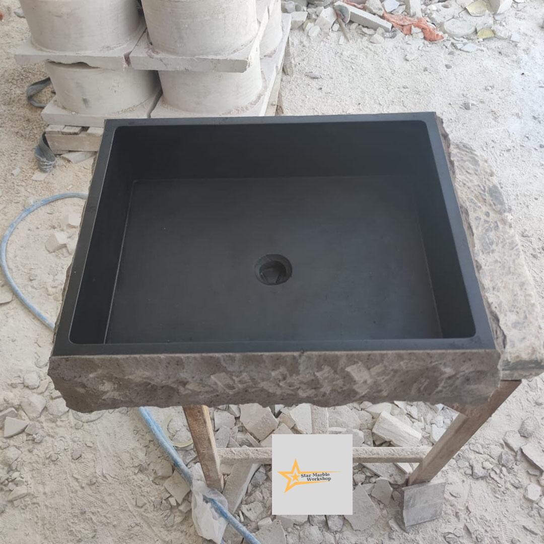 Handmade Basalt Marble Stone Sink – Natural Bathroom Countertop - Etsy