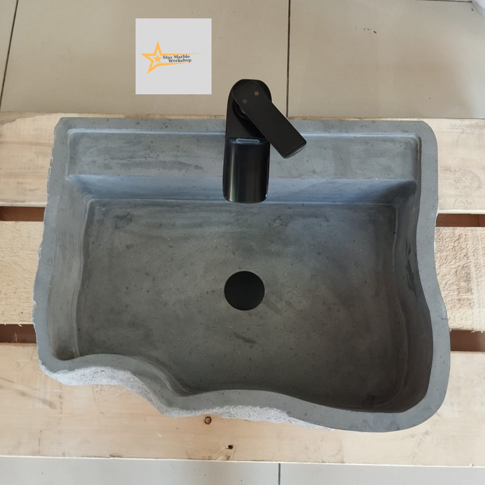 Handmade Basalt Stone Sink – Bathroom Decor, Natural Bathroom Vessel ...
