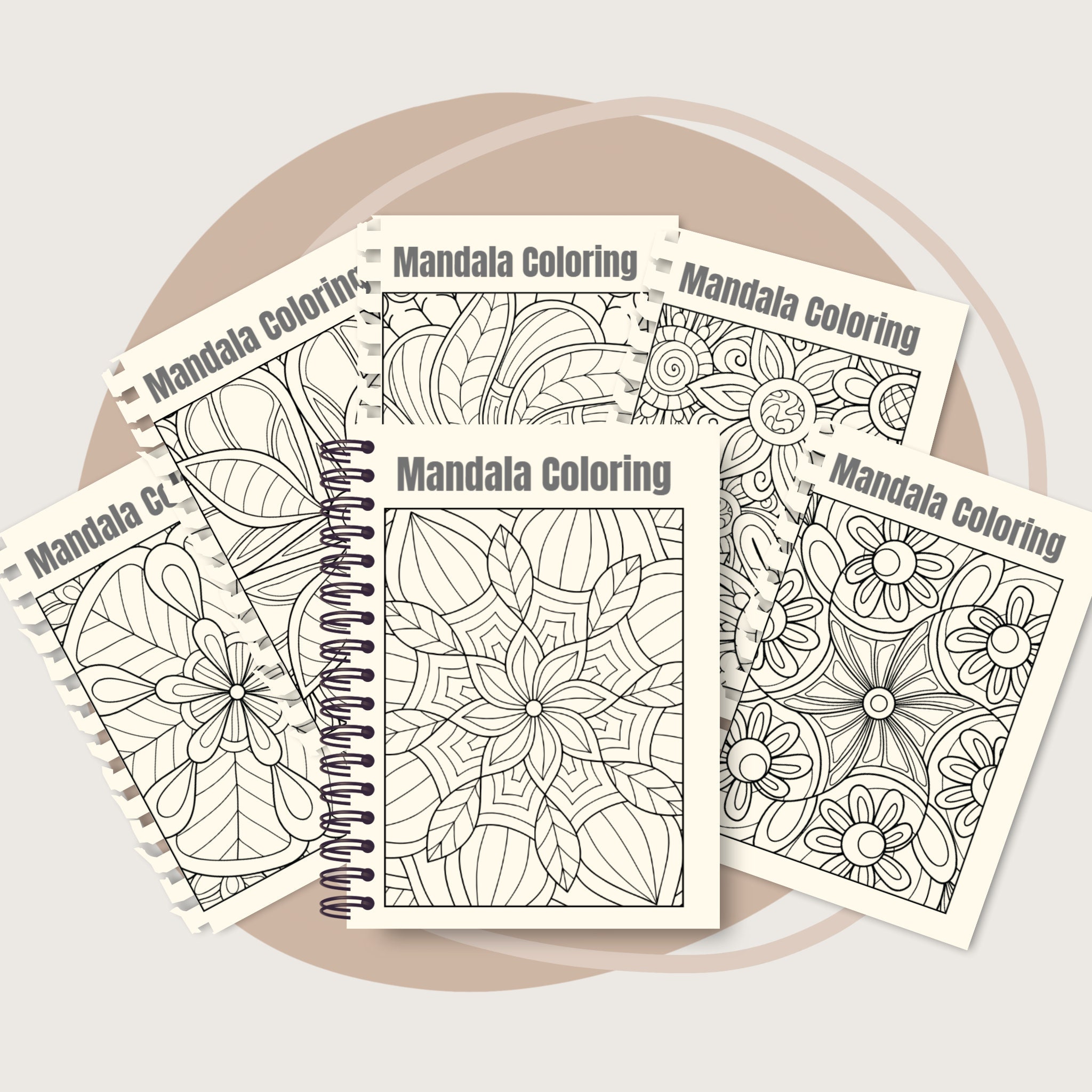 Printable Relaxing Mandalas: Printable Stress Relief Coloring, Therapy ...