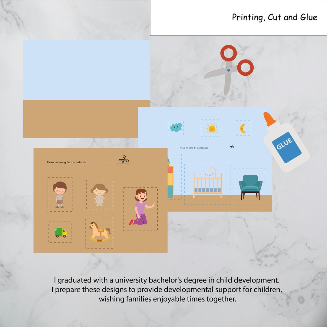Child Room Cut-paste Activity Paper, Cut-paste Sticker, Scissor Skills ...