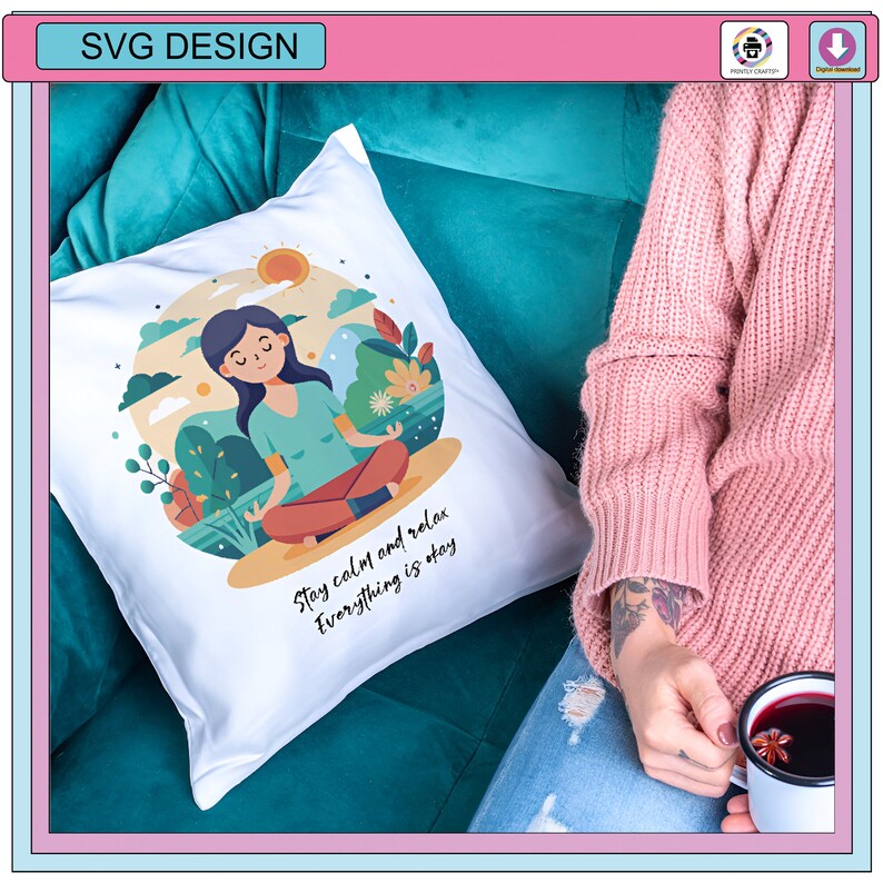 Keep Calm Everything is Alright Inner Peace Themed Home Decoration Positive Energy in Your Home ...