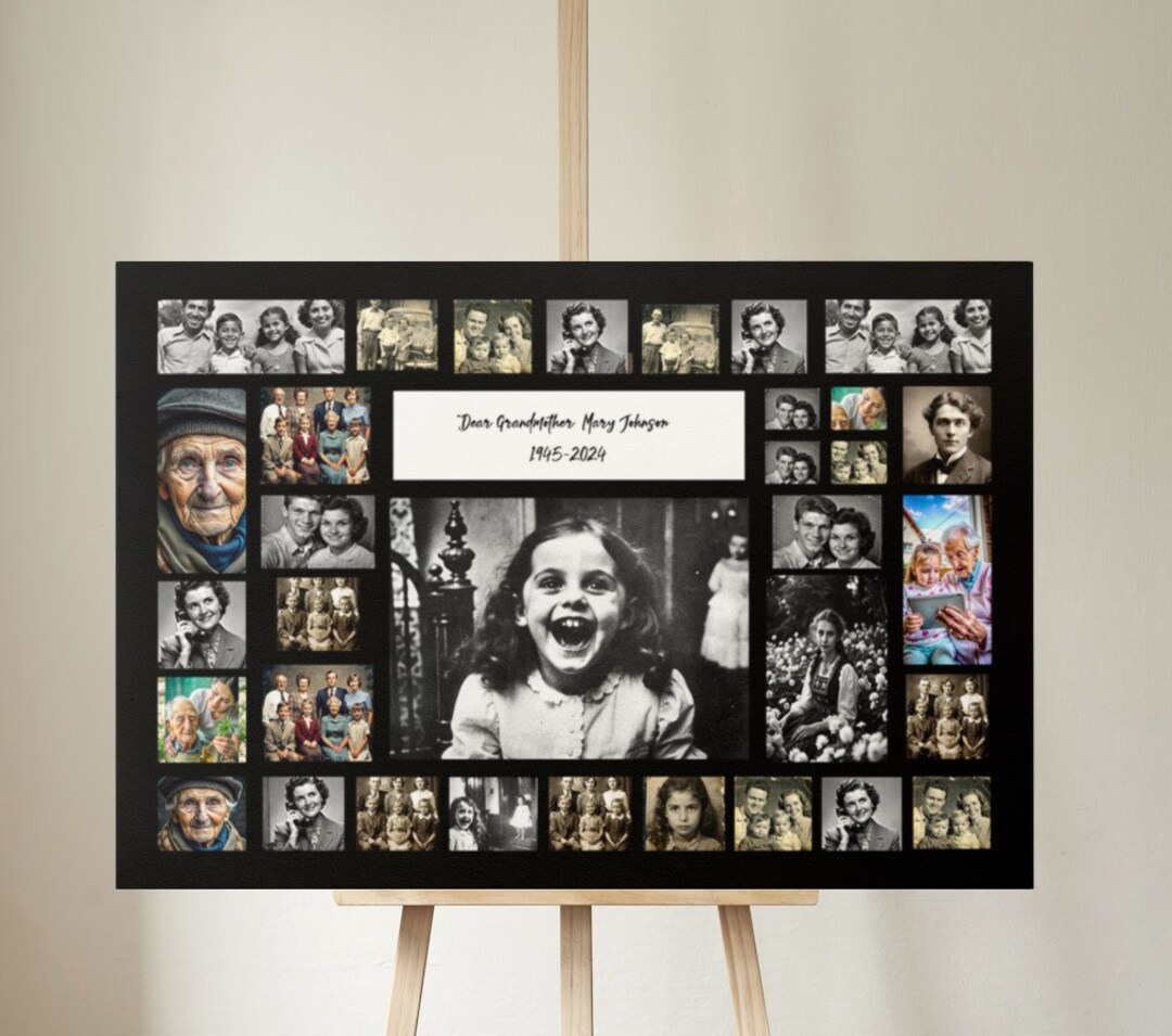Funeral Photo Collage Display, Funeral Poster Easel, Funeral Memory ...