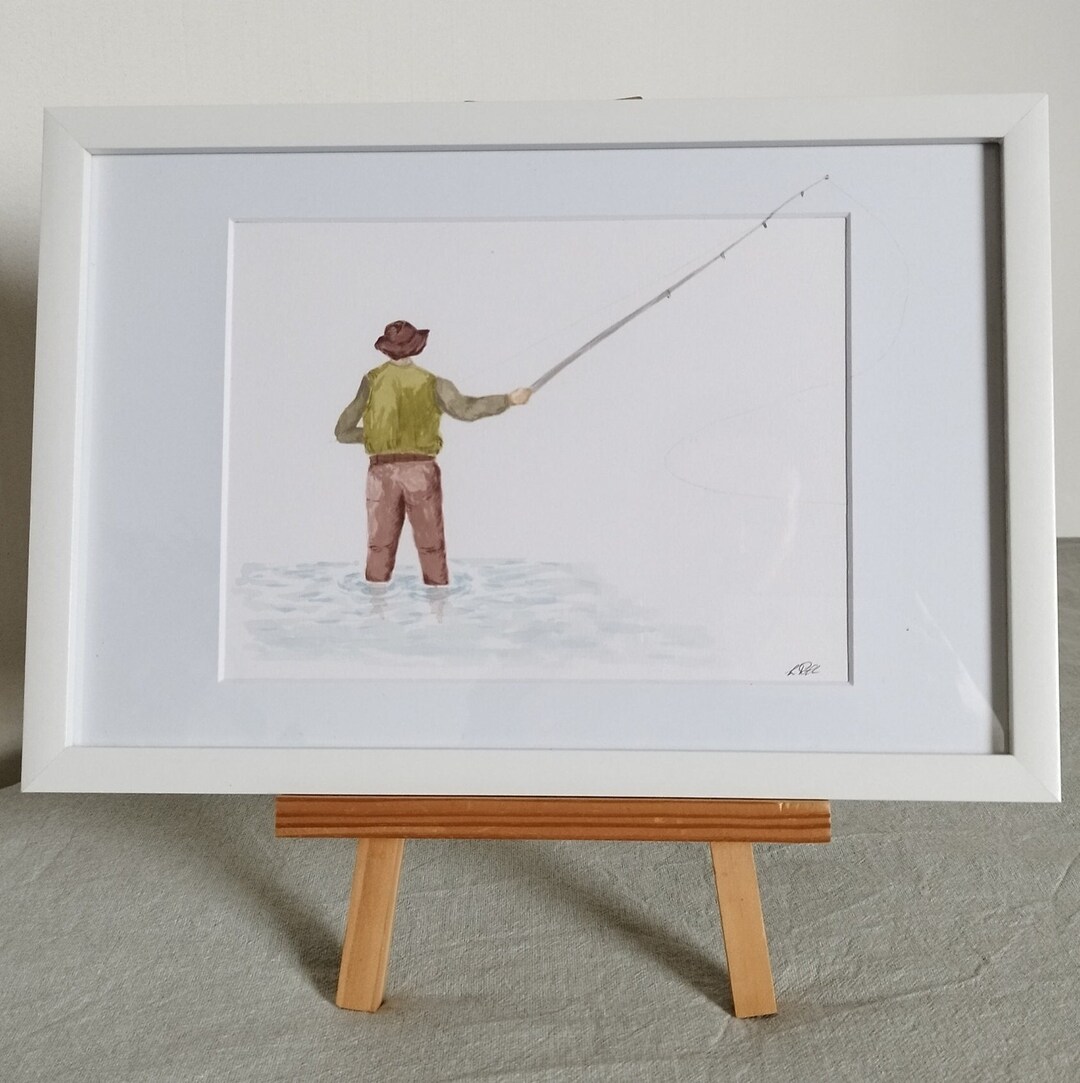 Watercolor angler Original, Unique, Watercolor, Watercolor Painting ...