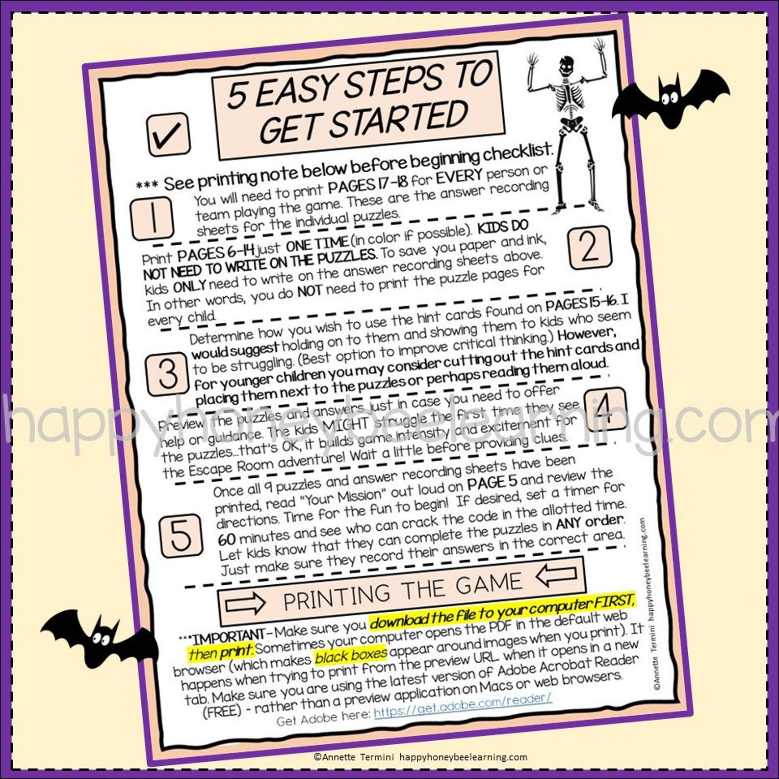 Haunted House Escape Room for Kids - Halloween - Printable Game ...