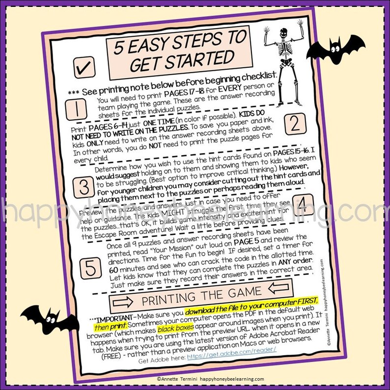 Haunted House Escape Room for Kids - Halloween - Printable Game ...
