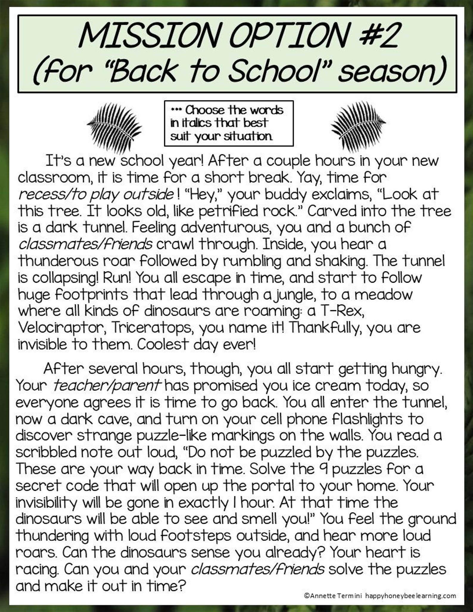 Dinosaur Time Travel Escape Room for Kids - Team Building or Solo ...
