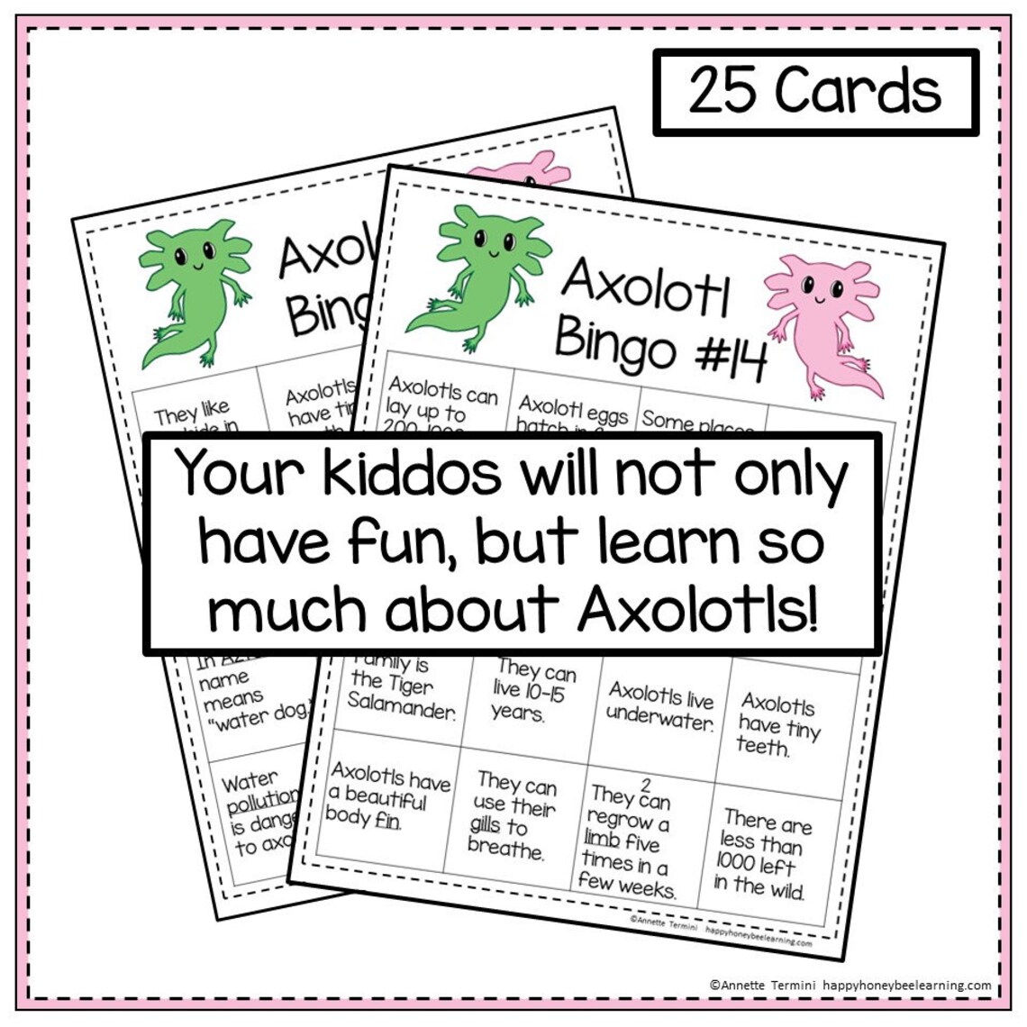 Axolotl BINGO Party for Kids - Complete Party Kit for Birthday Party or ...