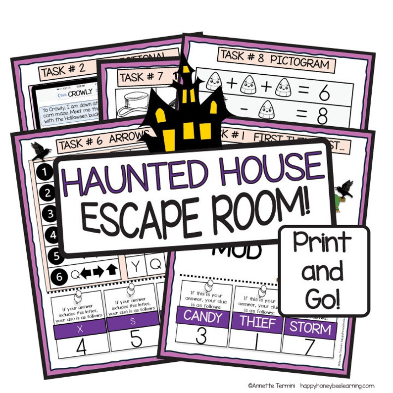 Haunted House Escape Room for Kids - Halloween - Printable Game ...