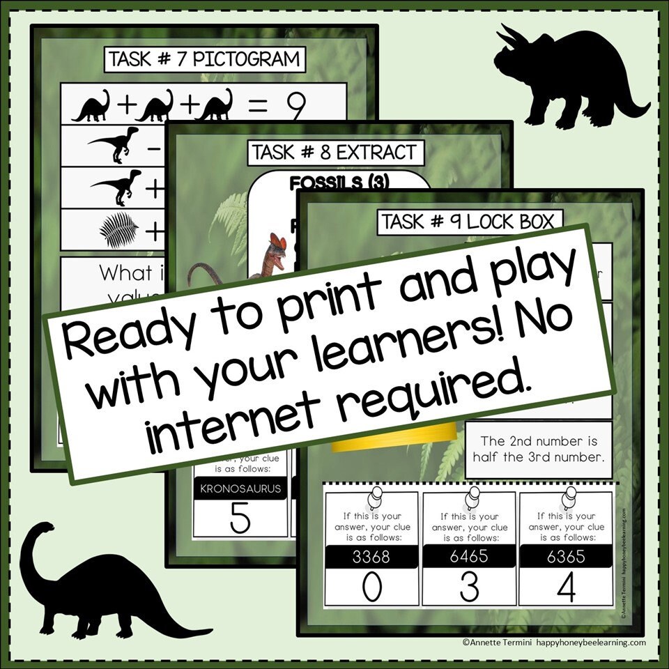 Dinosaur Time Travel Escape Room for Kids - Team Building or Solo ...