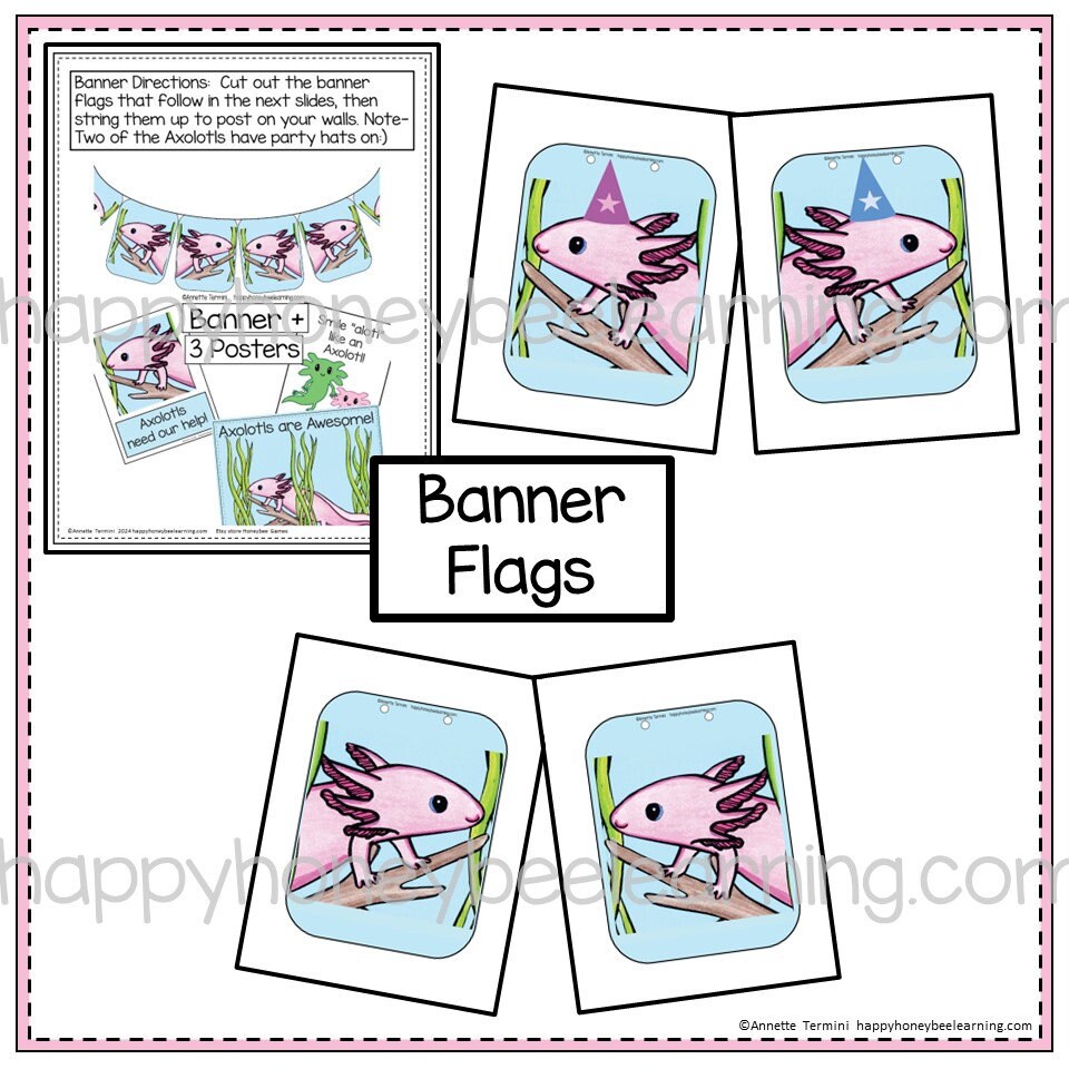 Axolotl BINGO Party for Kids - Complete Party Kit for Birthday Party or ...