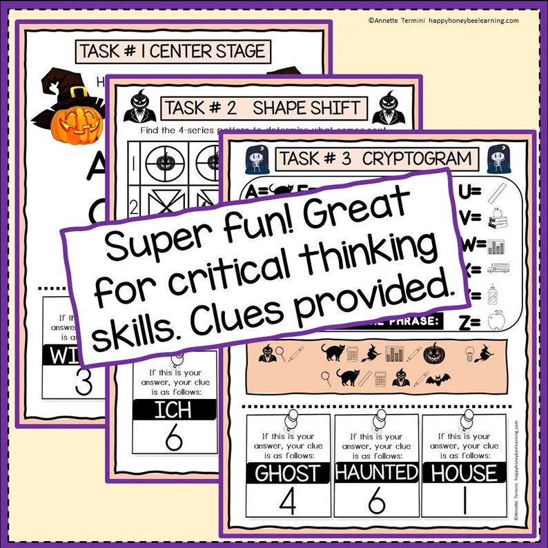 Haunted House Escape Room for Kids - Halloween - Printable Game ...