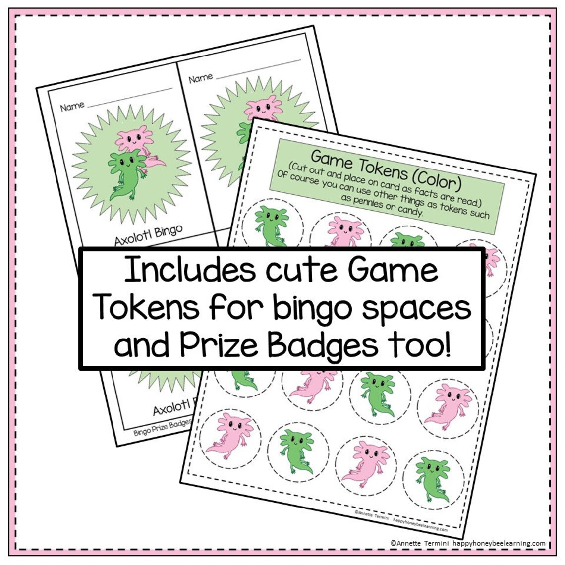 Axolotl BINGO Party for Kids - Complete Party Kit for Birthday Party or ...