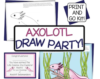 Axolotl BINGO Party for Kids - Complete Party Kit for Birthday Party or ...