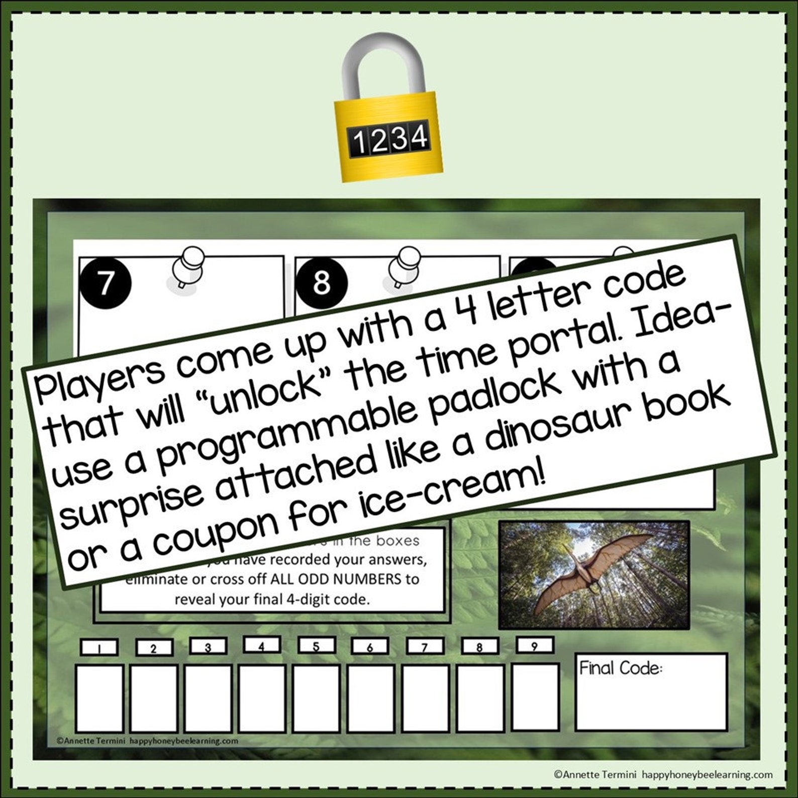 Dinosaur Time Travel Escape Room for Kids - Team Building or Solo ...