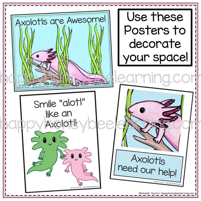 Axolotl BINGO Party for Kids - Complete Party Kit for Birthday Party or ...