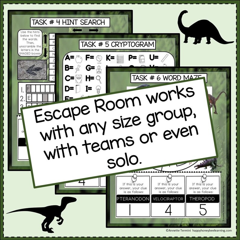 Dinosaur Time Travel Escape Room for Kids - Team Building or Solo ...