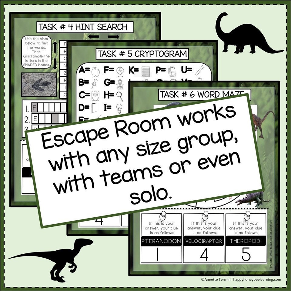 Dinosaur Time Travel Escape Room for Kids - Team Building or Solo ...