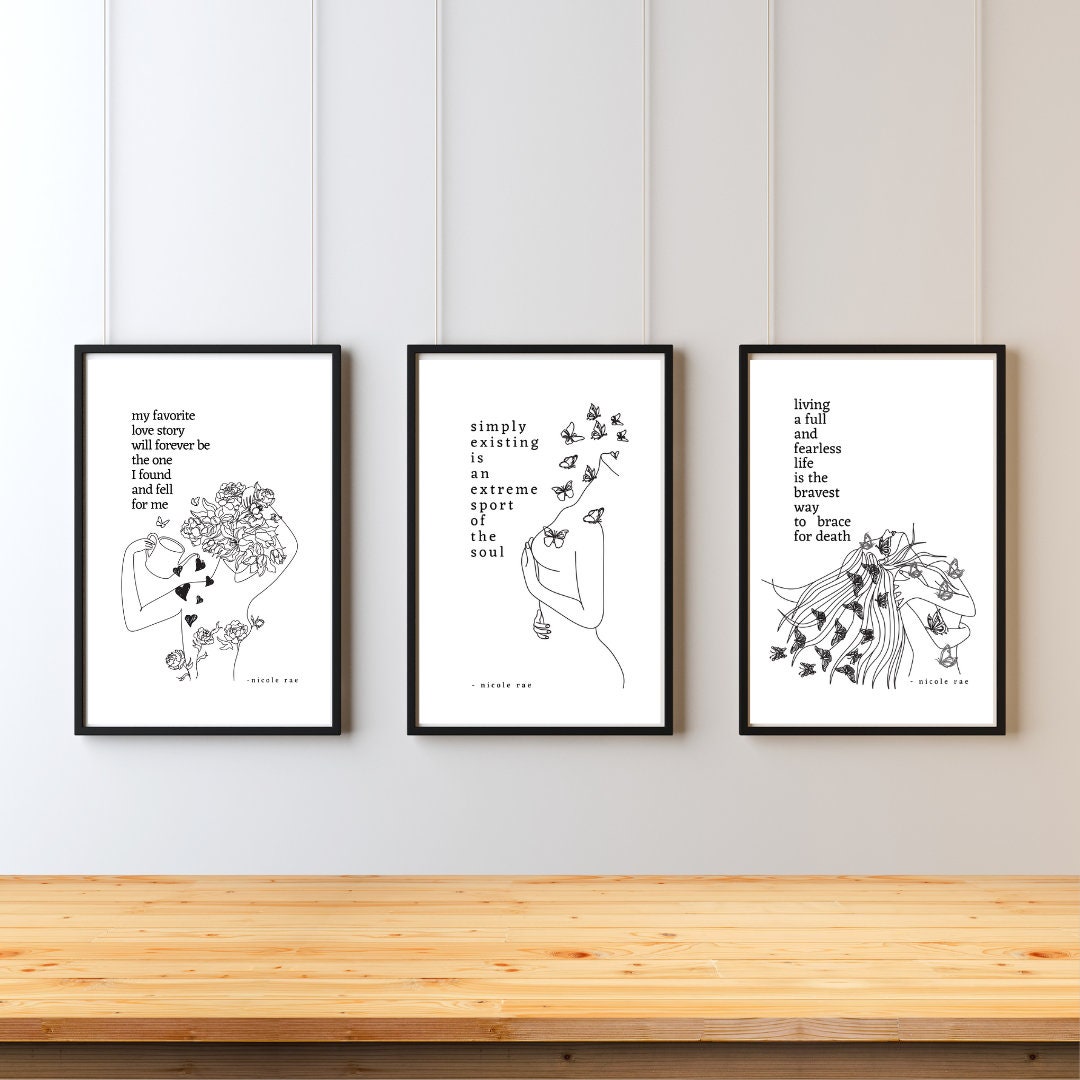 Three Poem Bundle, Poem Art, Printable Poetry, Wall Art, Digital ...